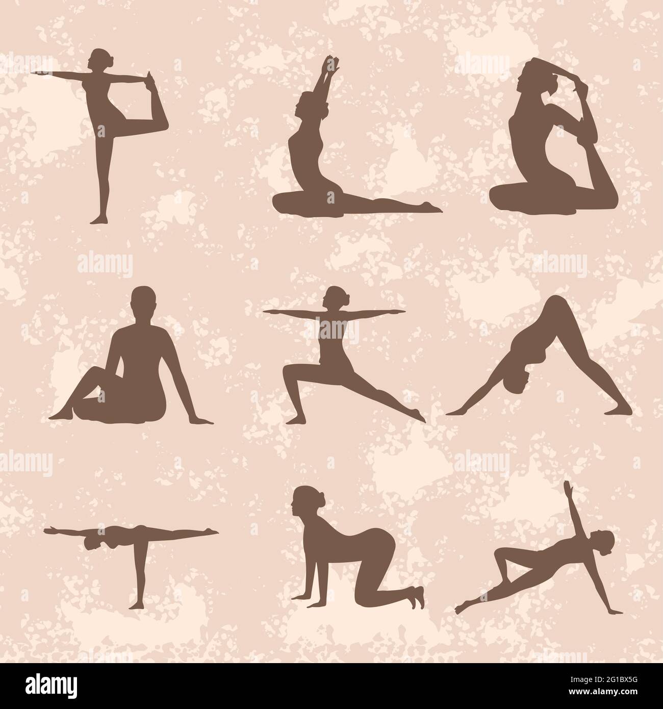 Yoga Poses Illustration Set High Resolution Stock Photography and ...