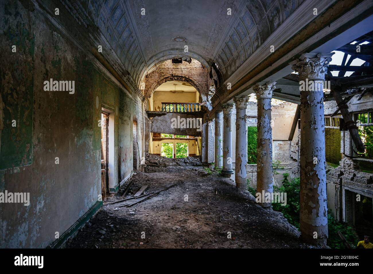 Interior of old ruined abandoned theater Stock Photo - Alamy