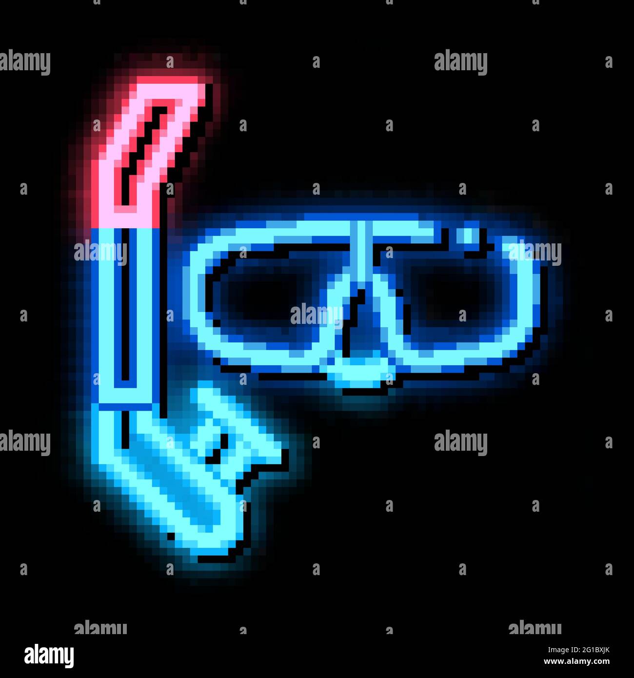Mask And Breathing Tube neon glow icon illustration Stock Vector Image ...