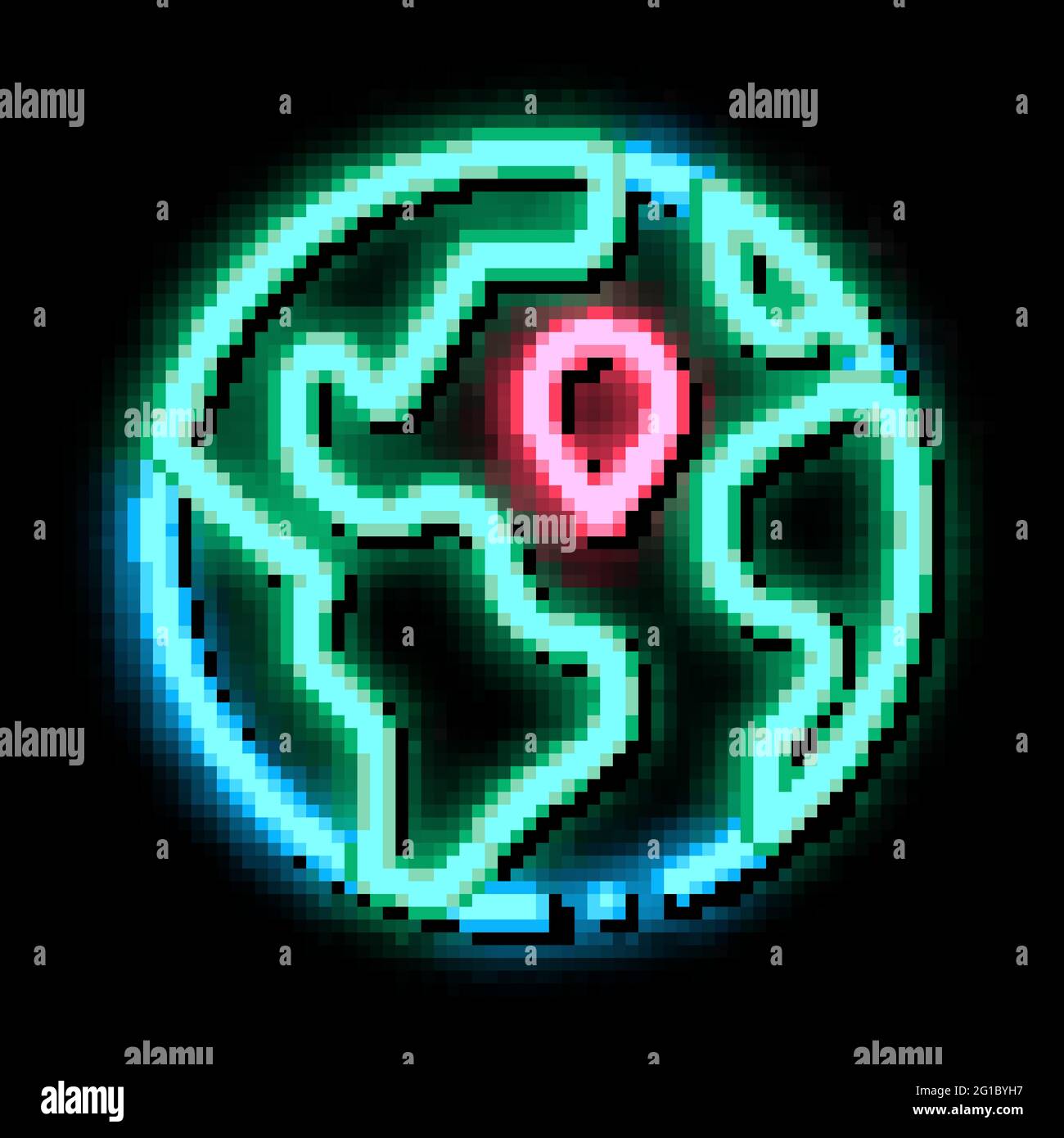 Earth Planet Topography neon glow icon illustration Stock Vector Image ...