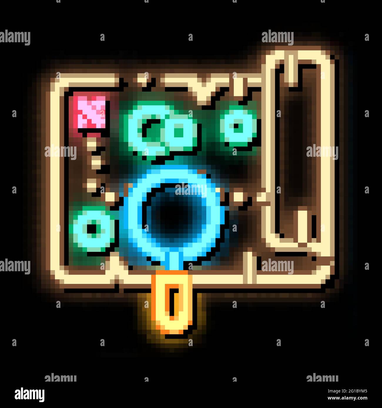 Vintage Map Route Research neon glow icon illustration Stock Vector ...