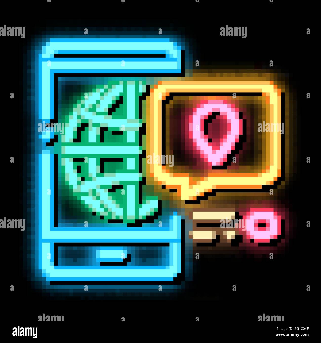 Smartphone World Gps Map neon glow icon illustration Stock Vector Image ...