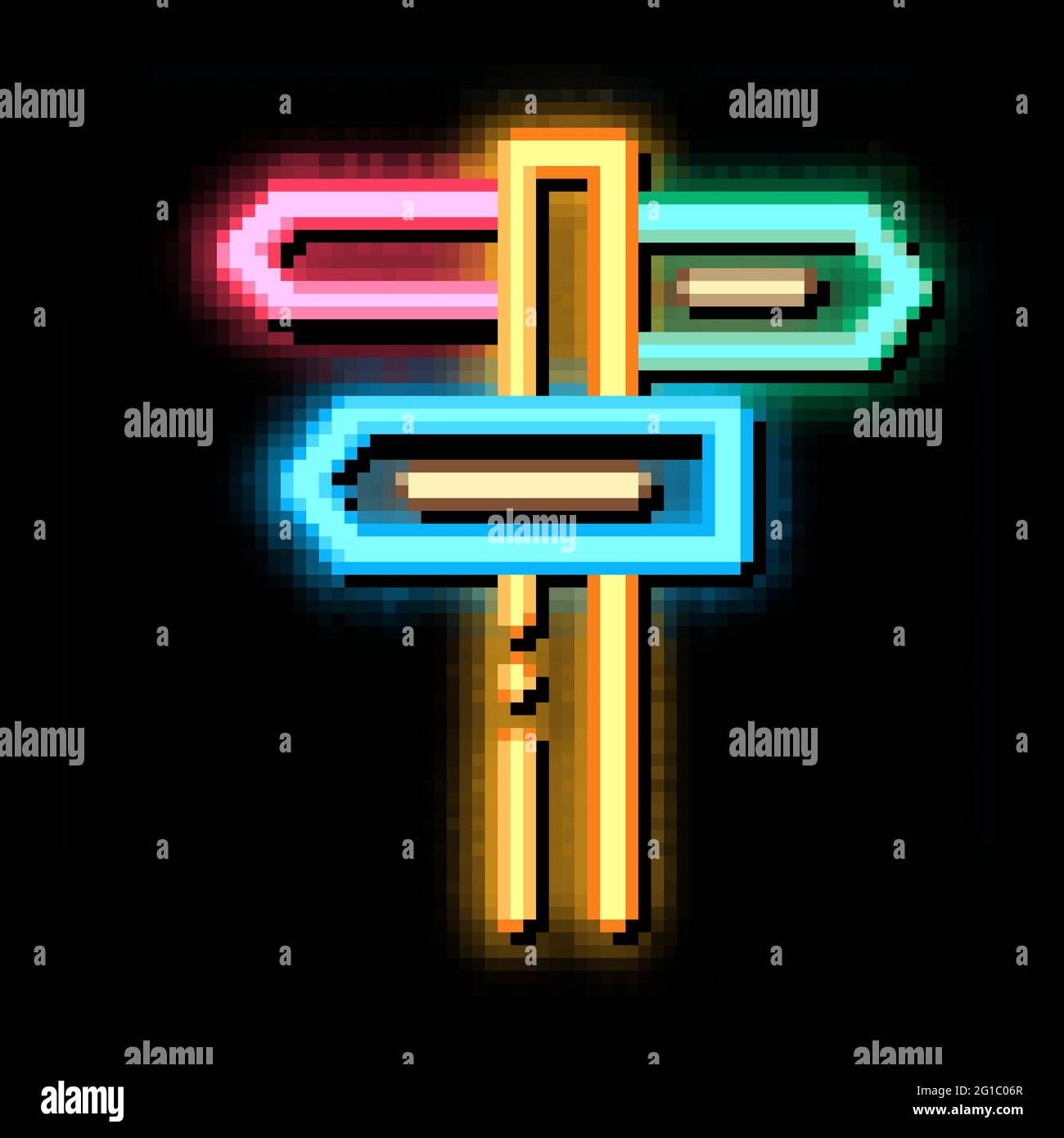 Direction Plates Signpost neon glow icon illustration Stock Vector ... Direction Plates Signpost neon glow icon illustration Stock Vector ...