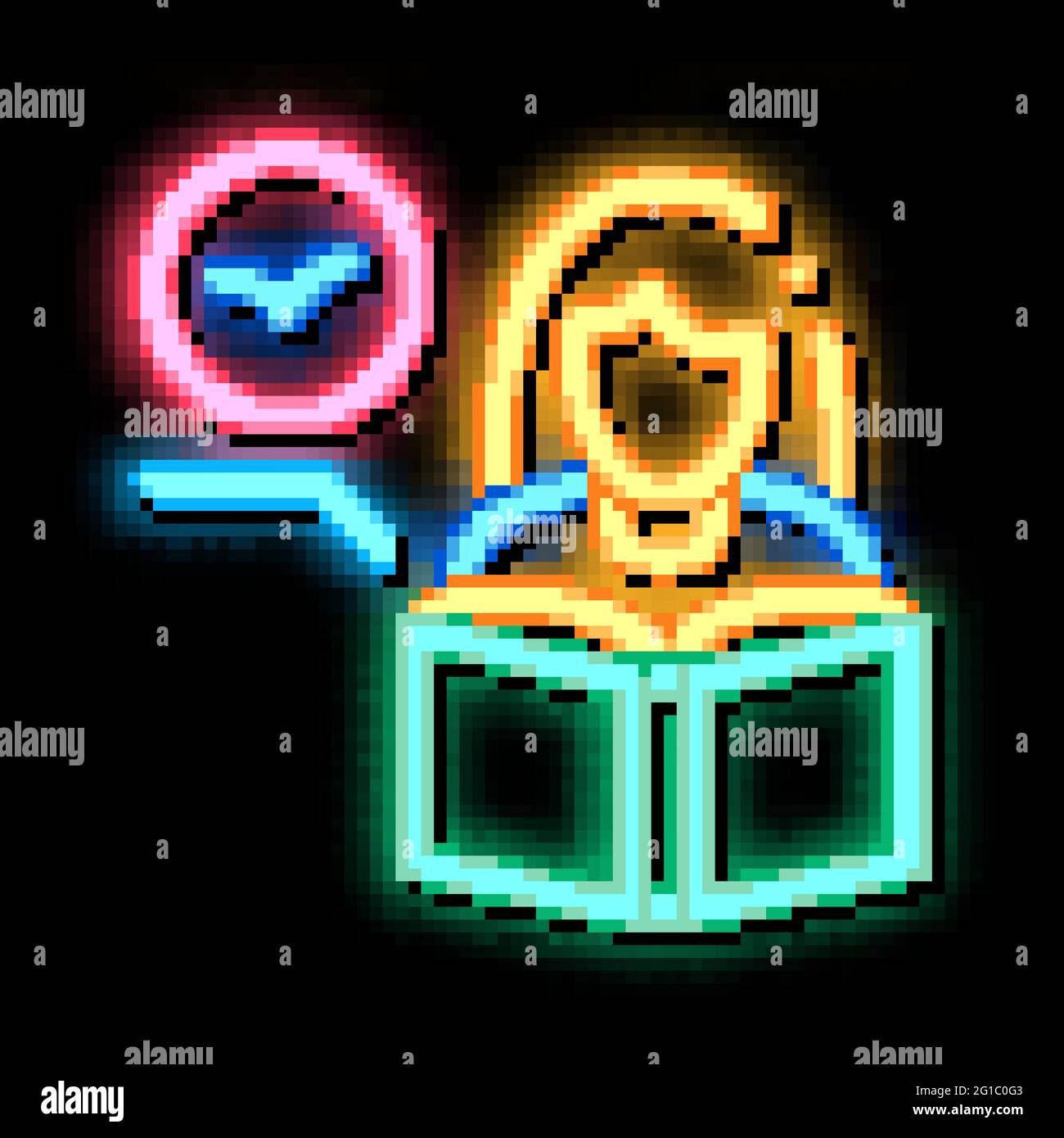 Girl Reading Book About Bird neon glow icon illustration Stock Vector ...