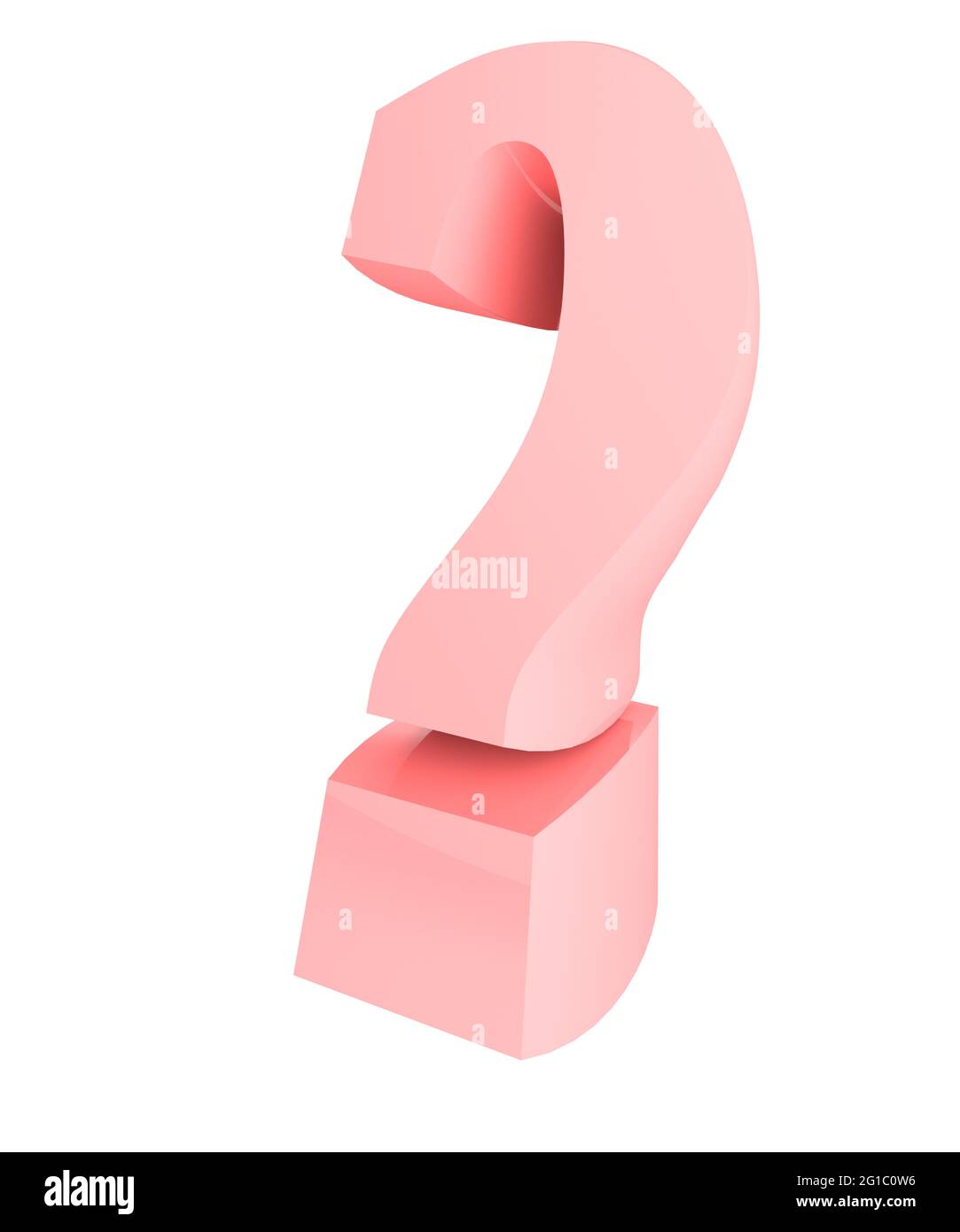 Pink question mark isolated on white background - 3D rendering ...