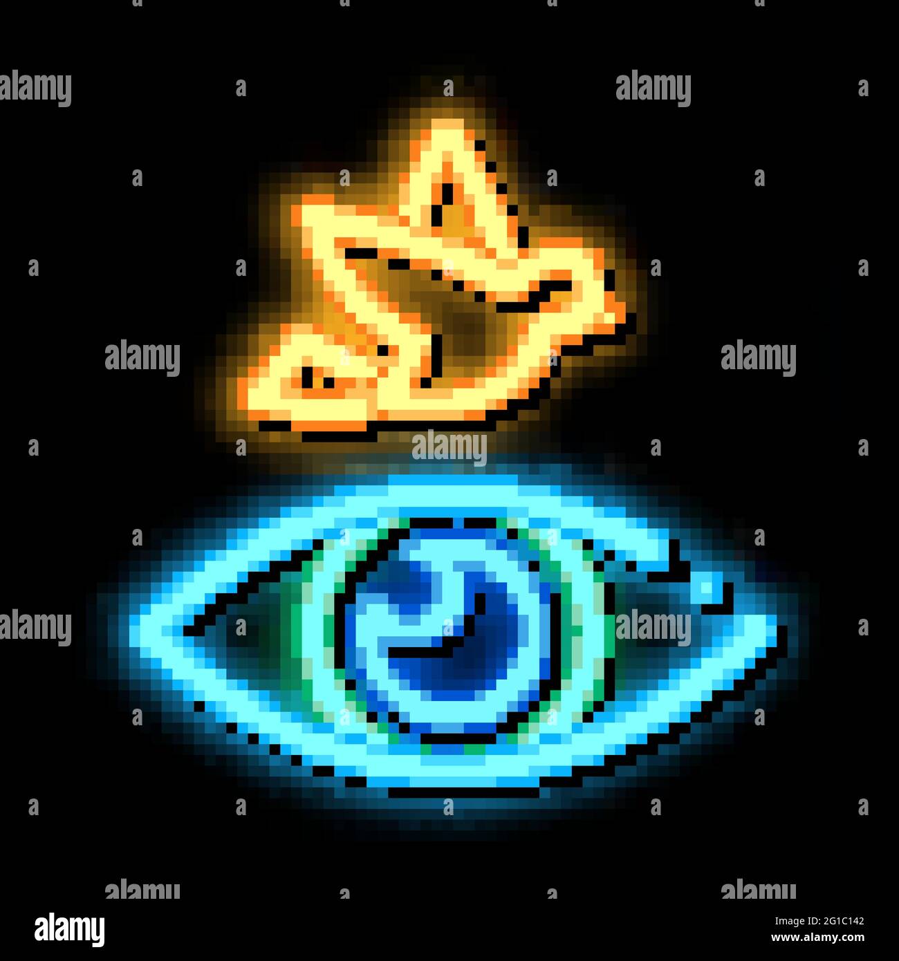 Human Eye Watching Fly Bird neon glow icon illustration Stock Vector ...