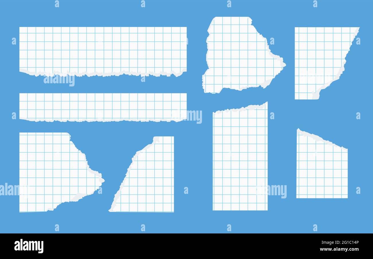 Torn Notebook Paper Template Realistic Torn Notebook Paper Vector