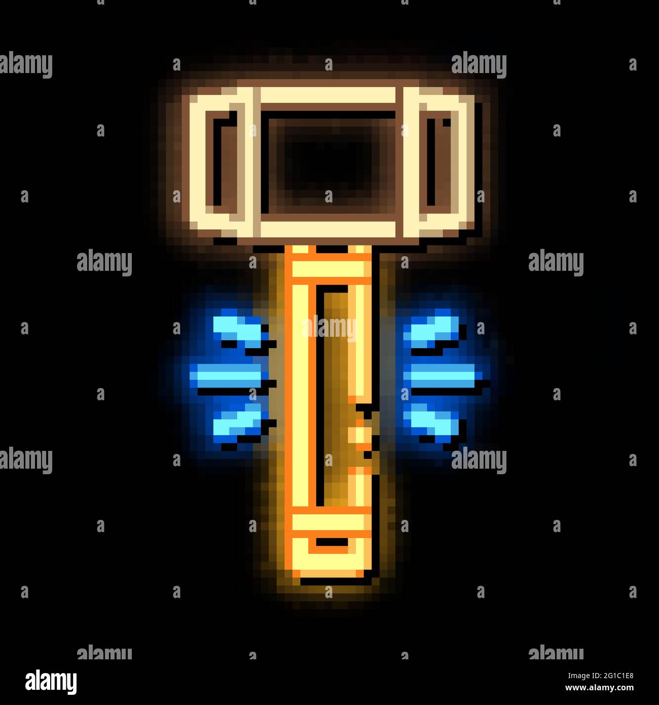 Hammer Tool neon glow icon illustration Stock Vector Image & Art - Alamy