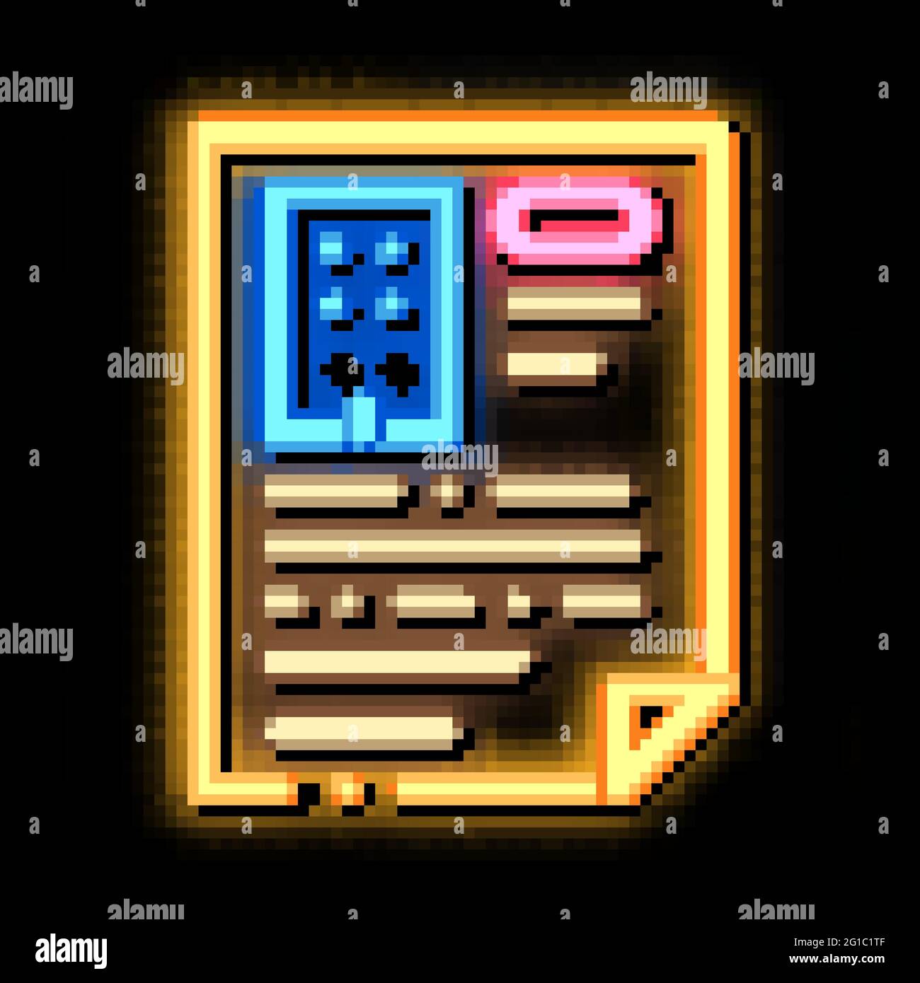 Document Page neon glow icon illustration Stock Vector Image & Art - Alamy