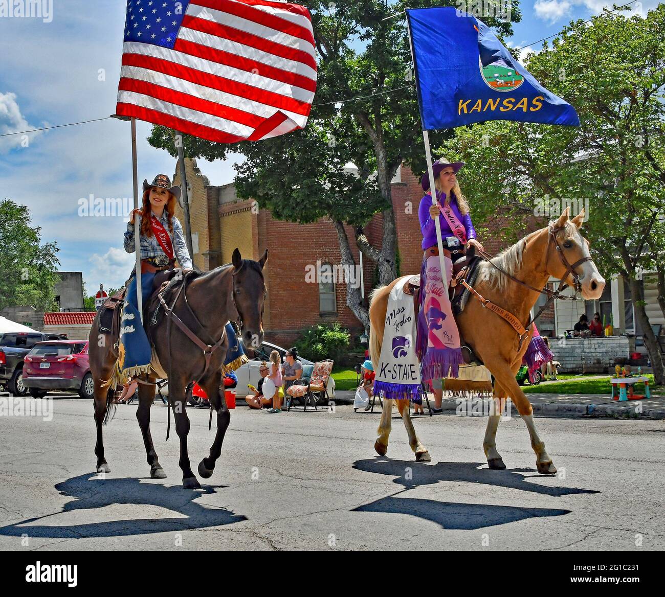 Miss Rodeo Kansas 2021 Tiffany McCaffrey of Hays and Miss Rodeo K-State ...