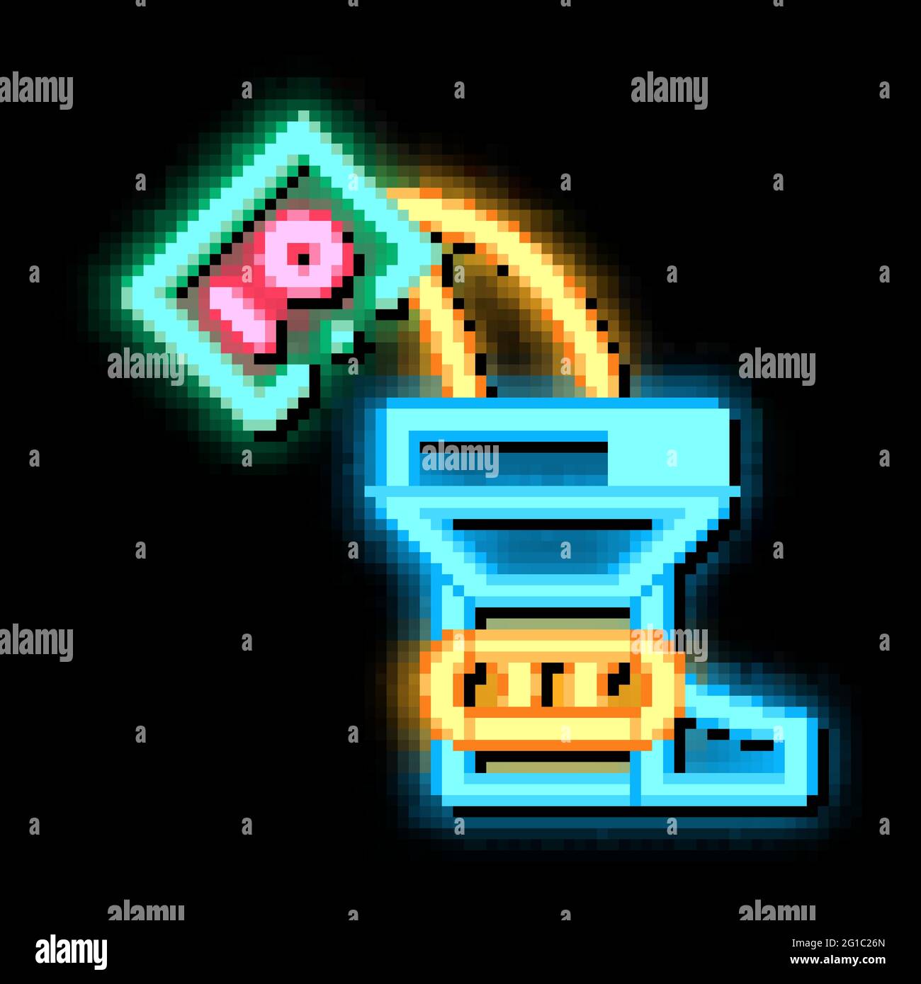 Adding Ingredient neon glow icon illustration Stock Vector Image & Art ...