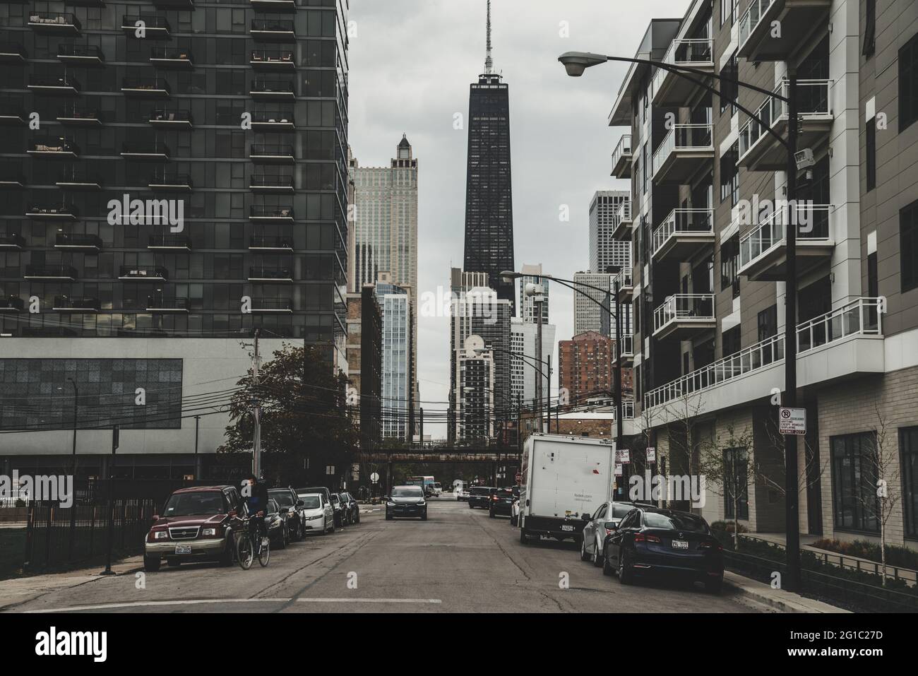Skyline of Chicago in vintage style Stock Photo - Alamy