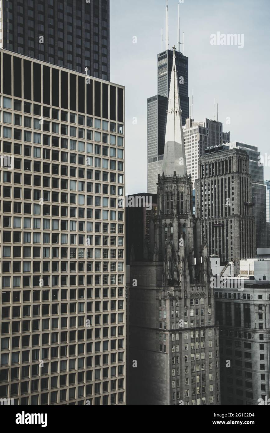 Modern Buildings in Chicago. Architecture detais of Chicago, skyline ...