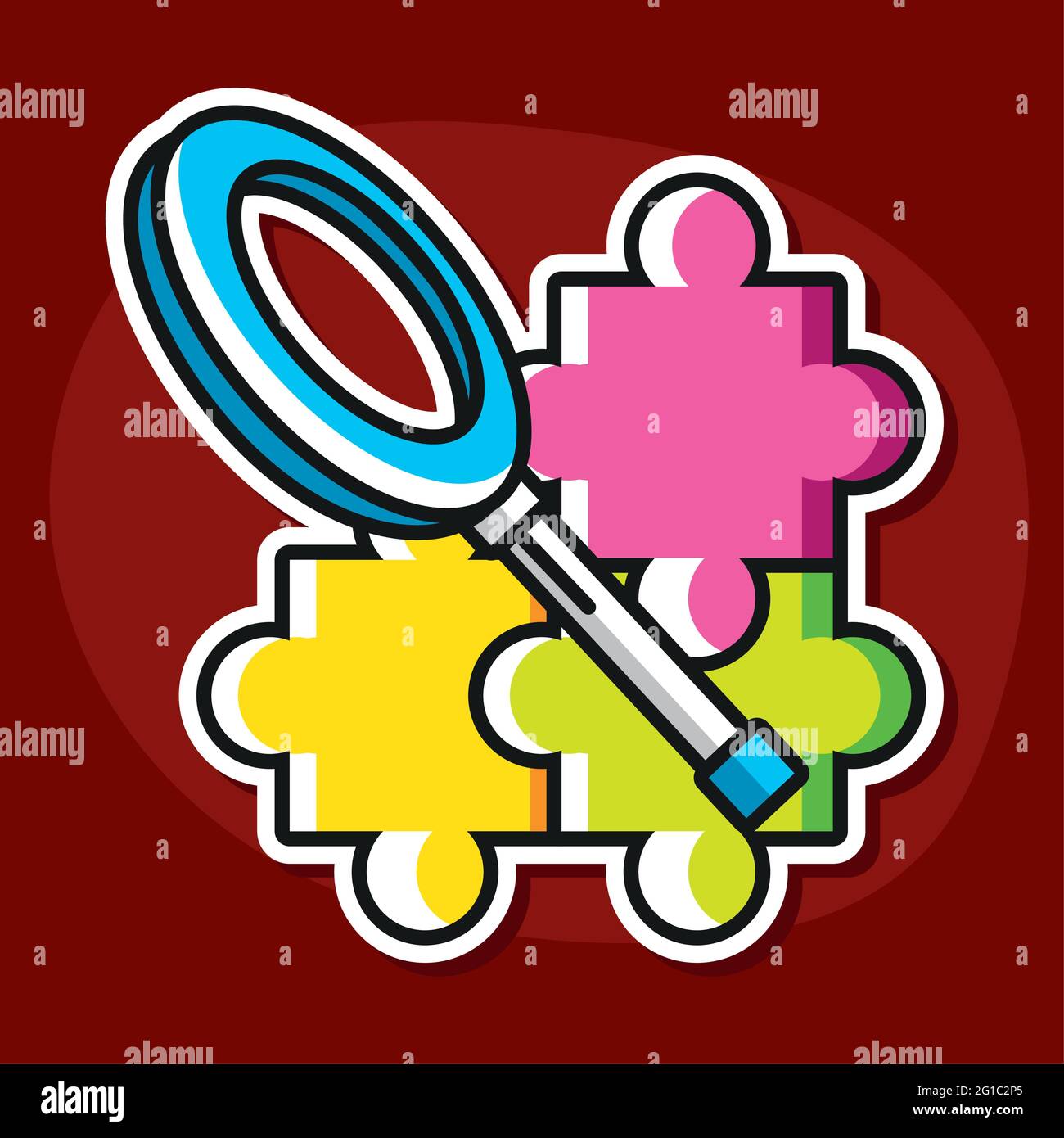 idea puzzle magnifier Stock Vector Image & Art - Alamy