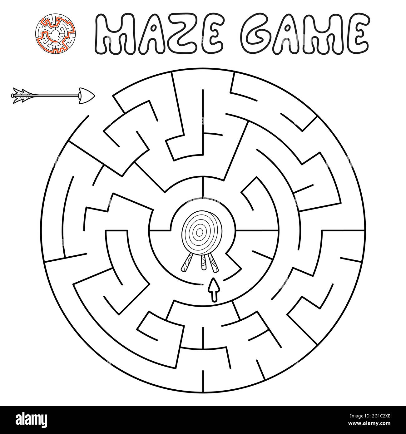 Maze puzzle game for children. Outline maze or labyrinth game with ...