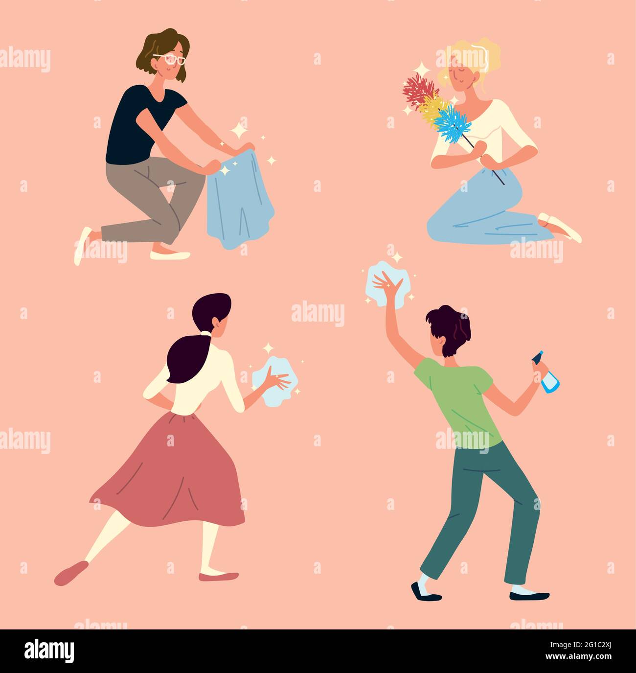cleaning people icons Stock Vector Image & Art - Alamy