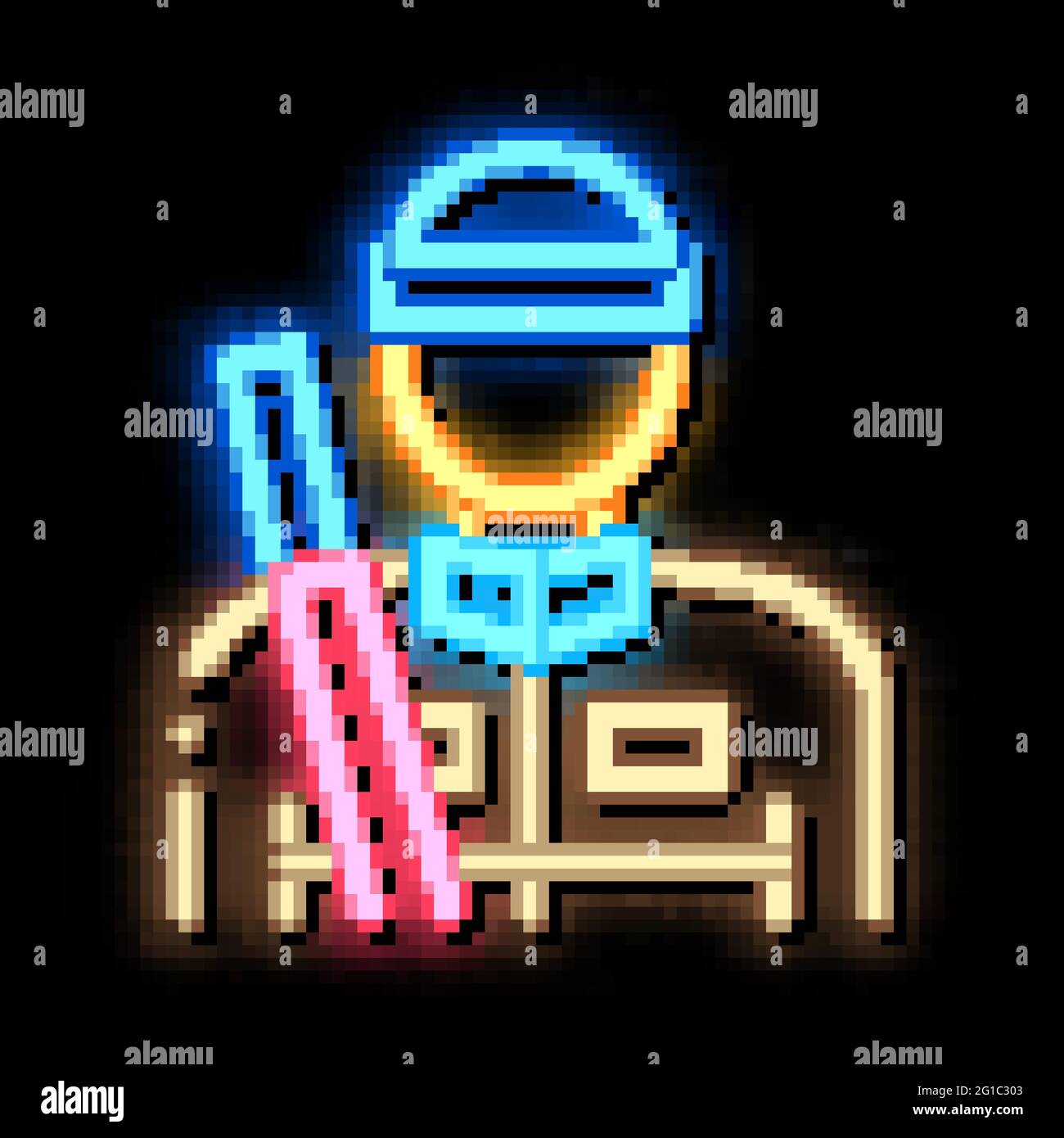 Hunter Silhouette neon glow icon illustration Stock Vector Image & Art ...