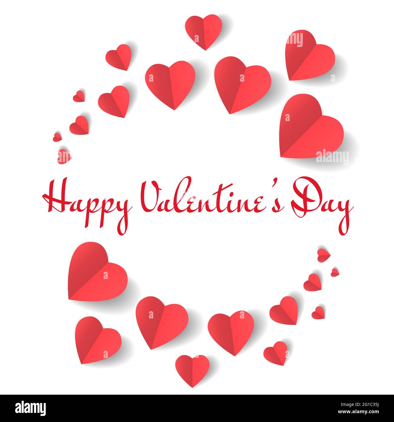 Valentines day paper hearts design Stock Vector Image & Art - Alamy