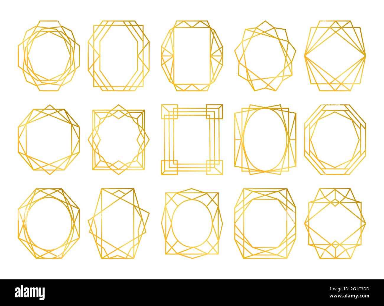 Card design geometric golden frames Stock Vector Image & Art - Alamy
