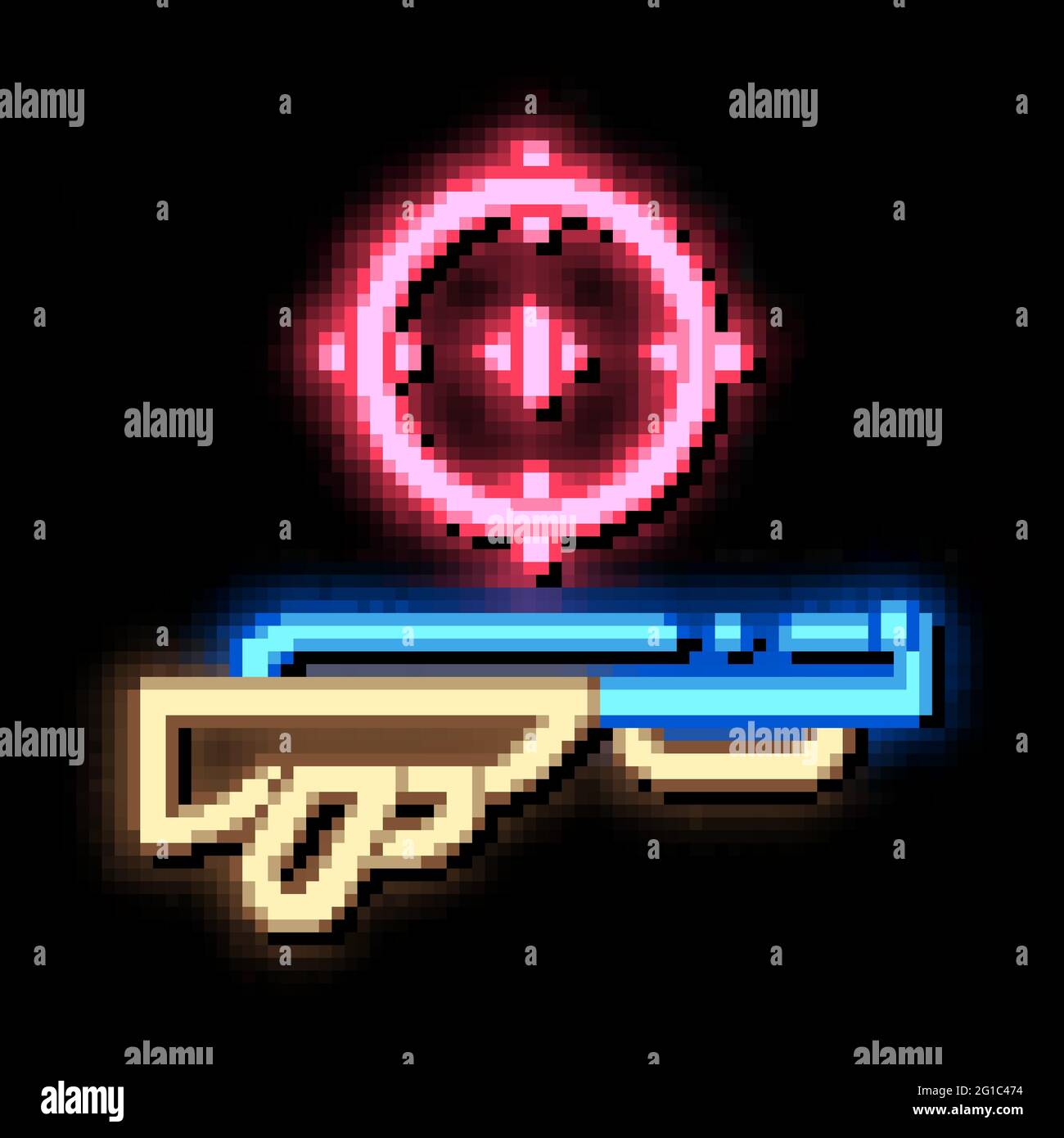 Gun target neon light hi-res stock photography and images - Alamy