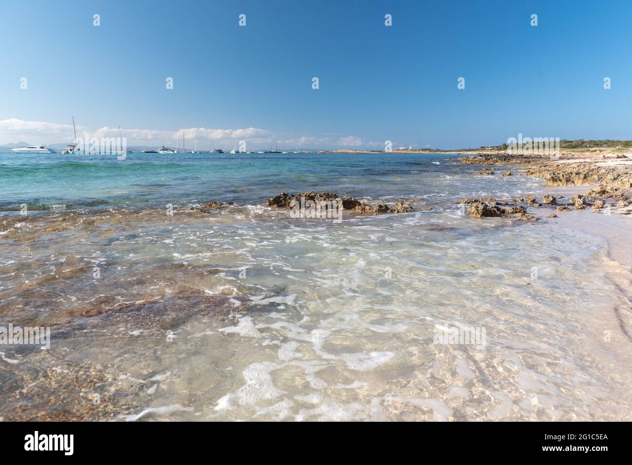 Beaches of the Island of Formentera in the Balearic Islands in Spain ...