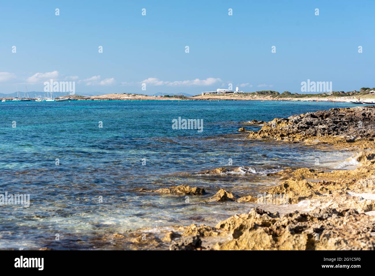 Beaches of the Island of Formentera in the Balearic Islands in Spain ...