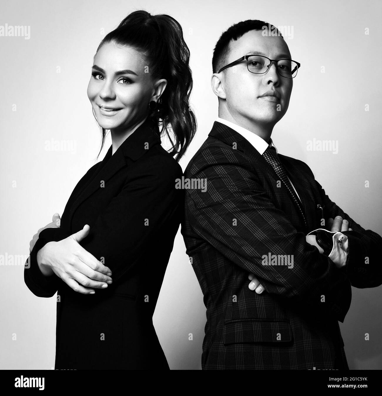 Young stylish woman glasses Black and White Stock Photos & Images - Alamy