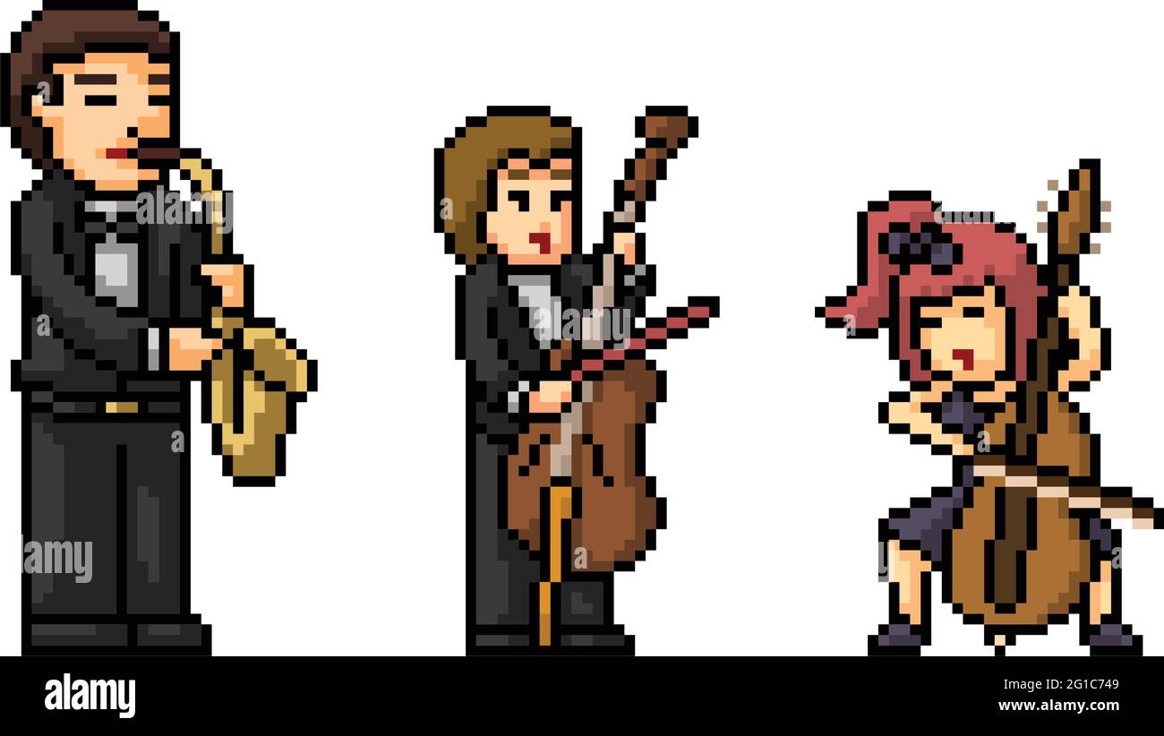 pixel art of classic music band Stock Vector Image & Art - Alamy