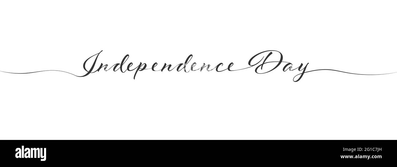 Stylized calligraphy inscription Independence Day in one line. Simple ...