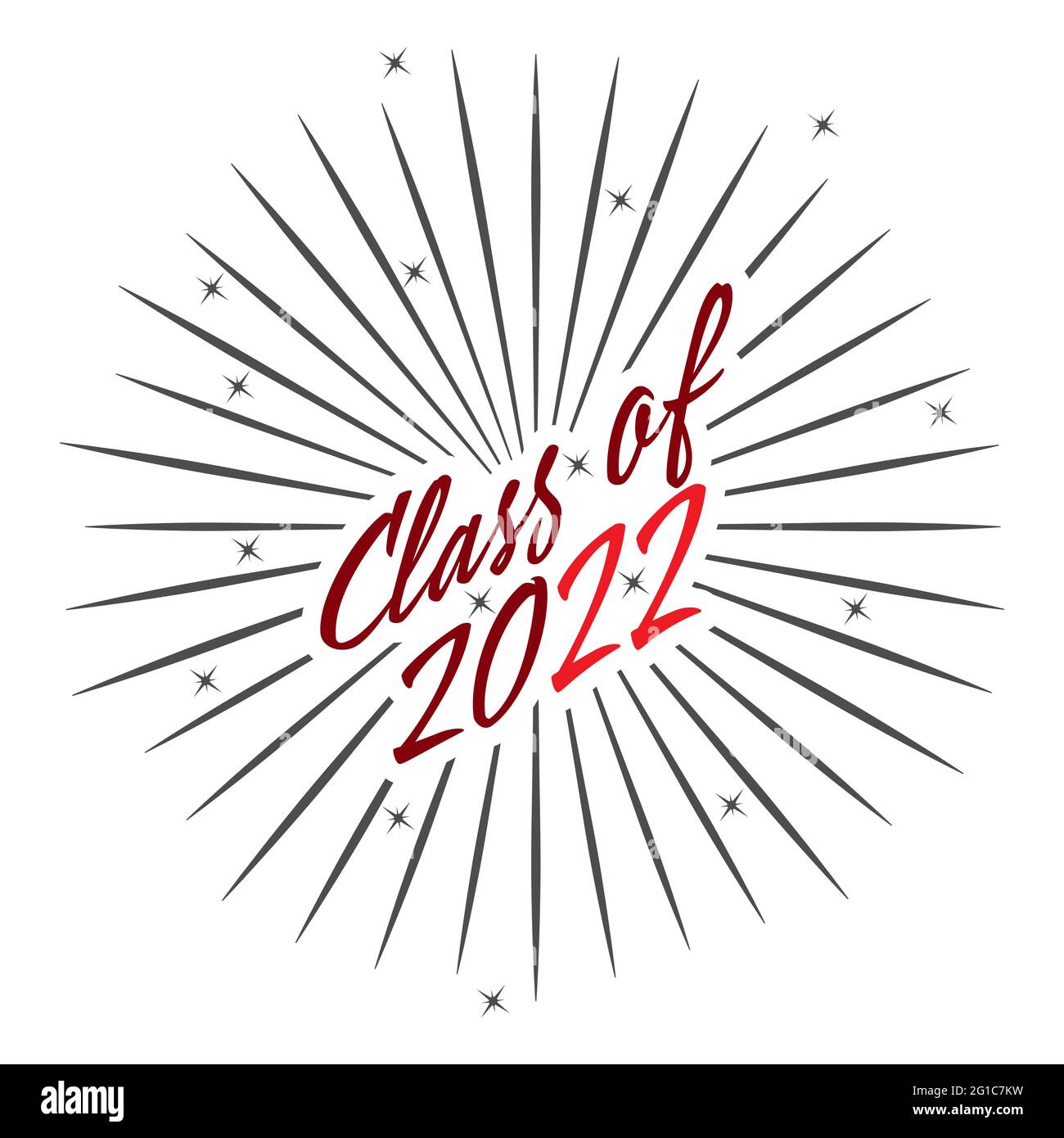 Stylized calligraphy inscription Class of 2022 with fireworks and ...