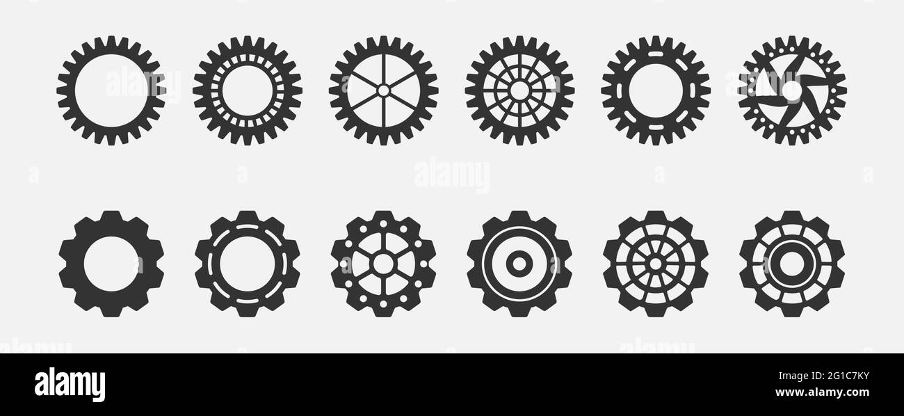 set of gears for technical design. Simple Style Stock Vector Image ...