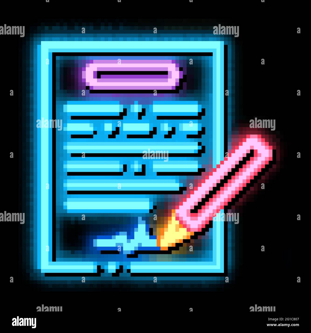 Contract Signing neon glow icon illustration Stock Vector Image & Art ...