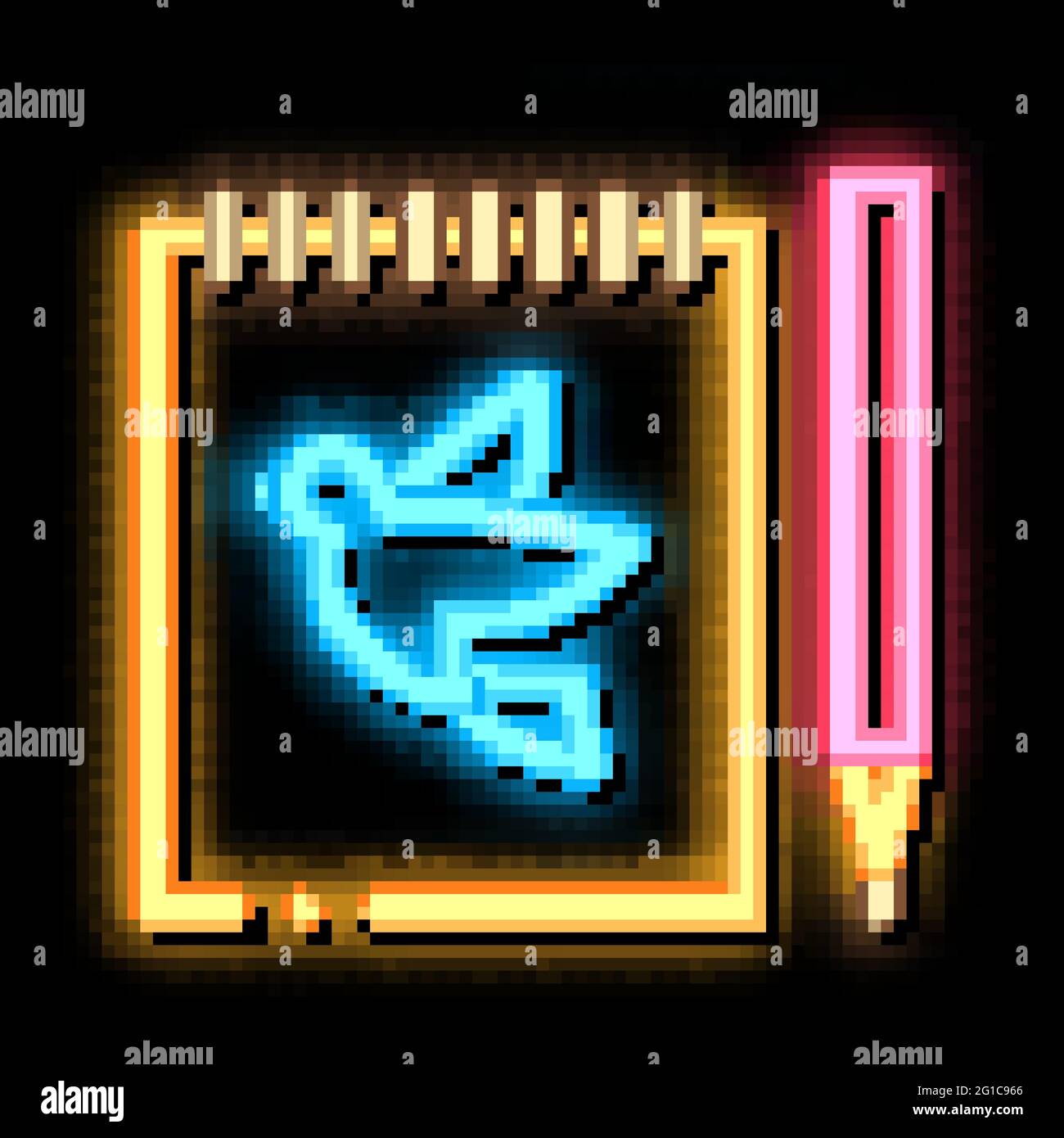 Notebook Pen Bird neon glow icon illustration Stock Vector Image & Art ...