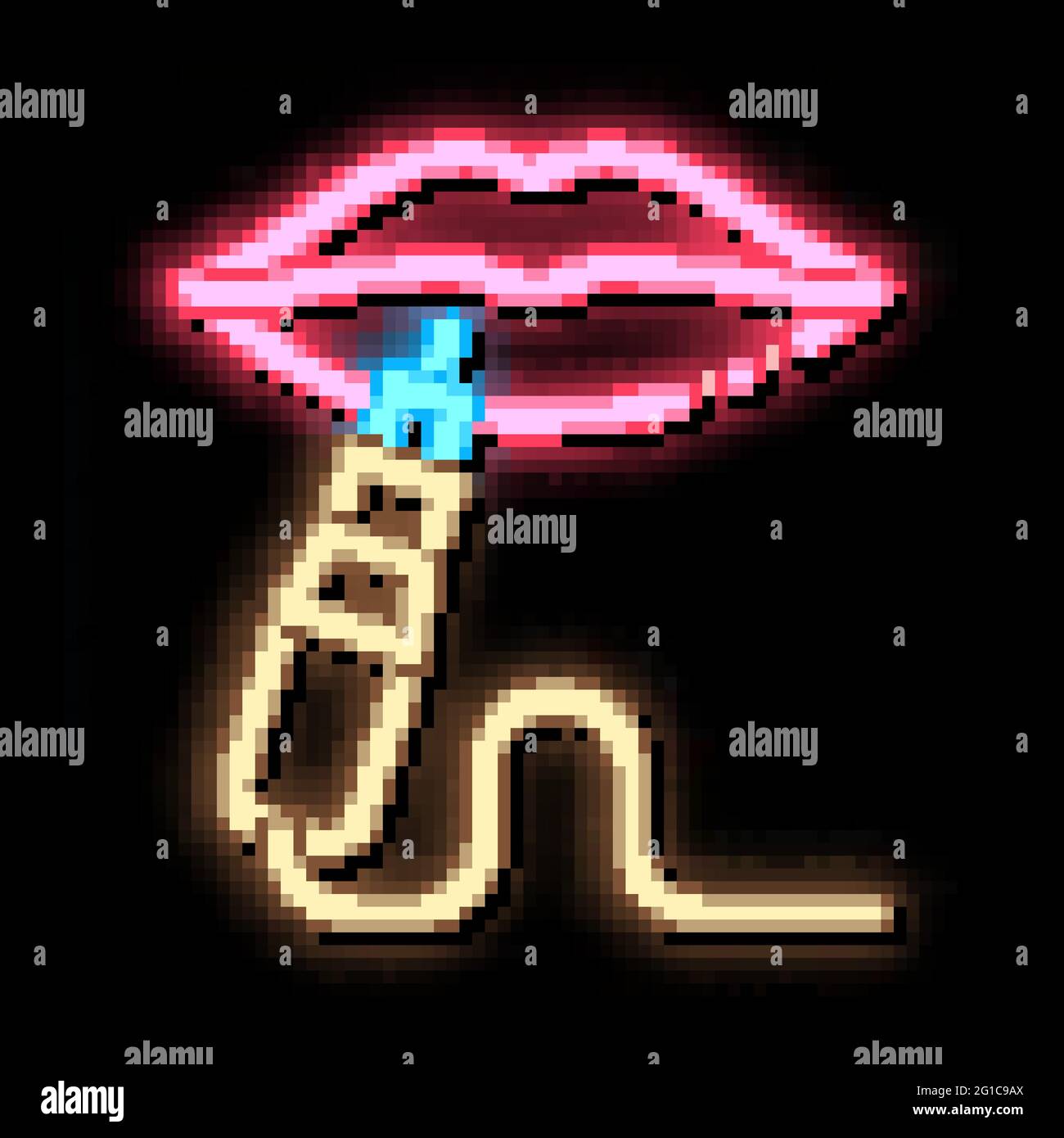 Lips Tattoo neon glow icon illustration Stock Vector Image & Art - Alamy