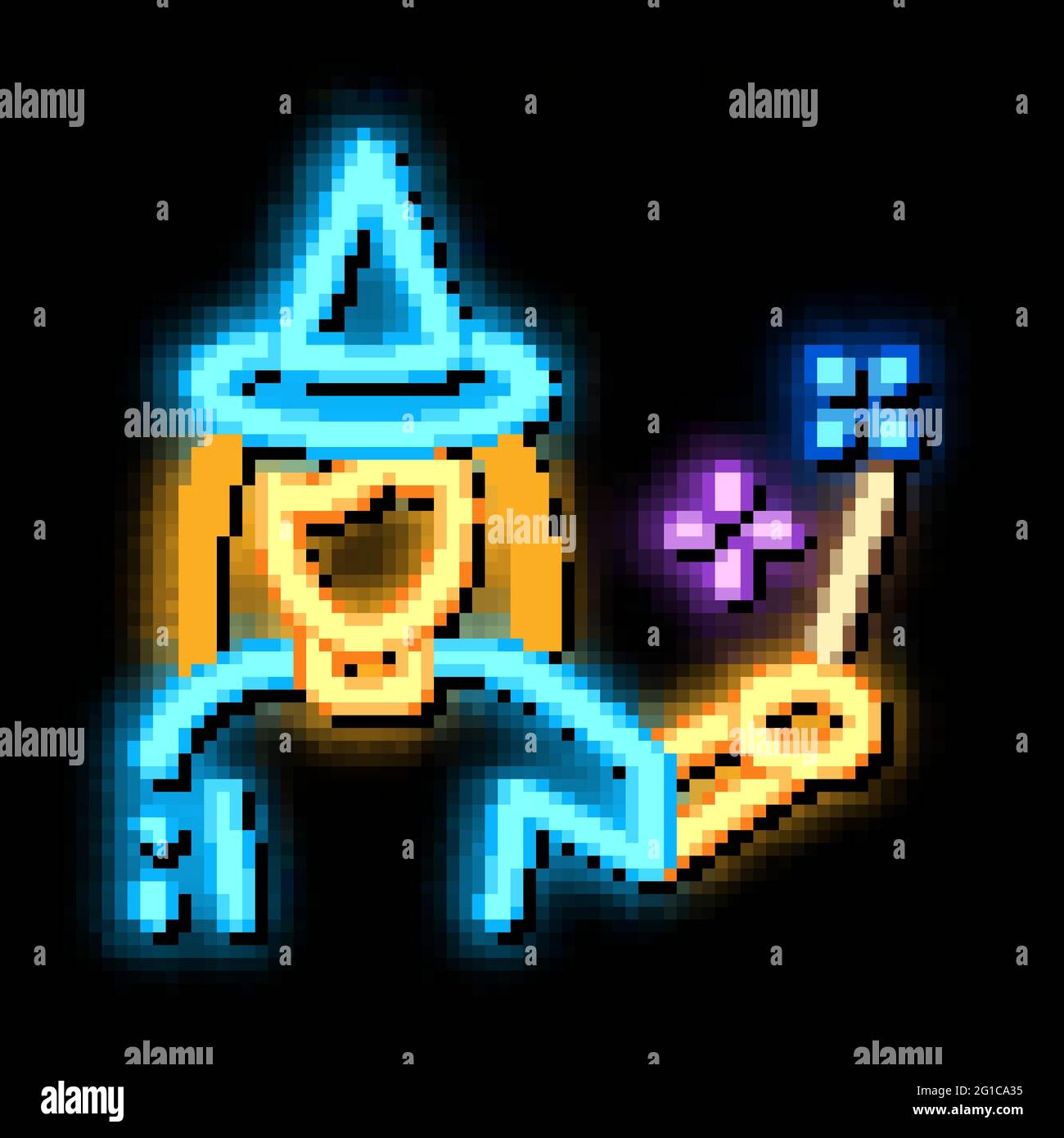 Wizard Woman neon glow icon illustration Stock Vector Image & Art - Alamy