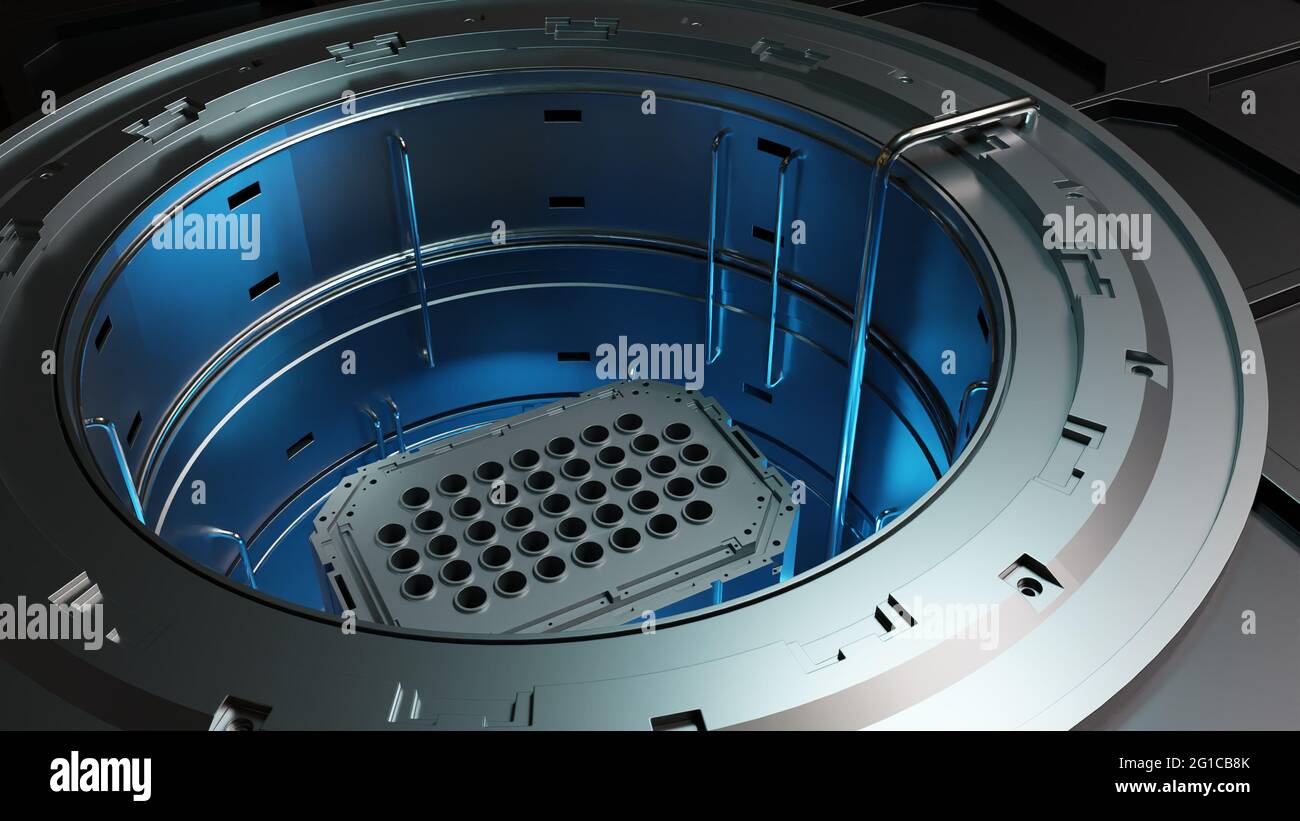3d Nuclear reactor core atomic energy generation, 3d illustration Stock ...