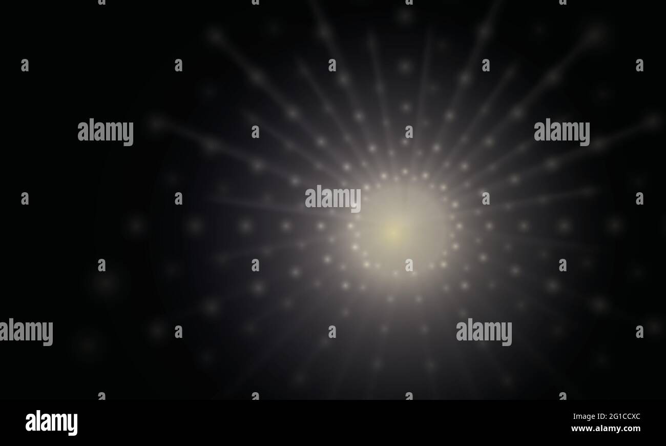 Vector black abstract background with a golden flash or explosion and ...