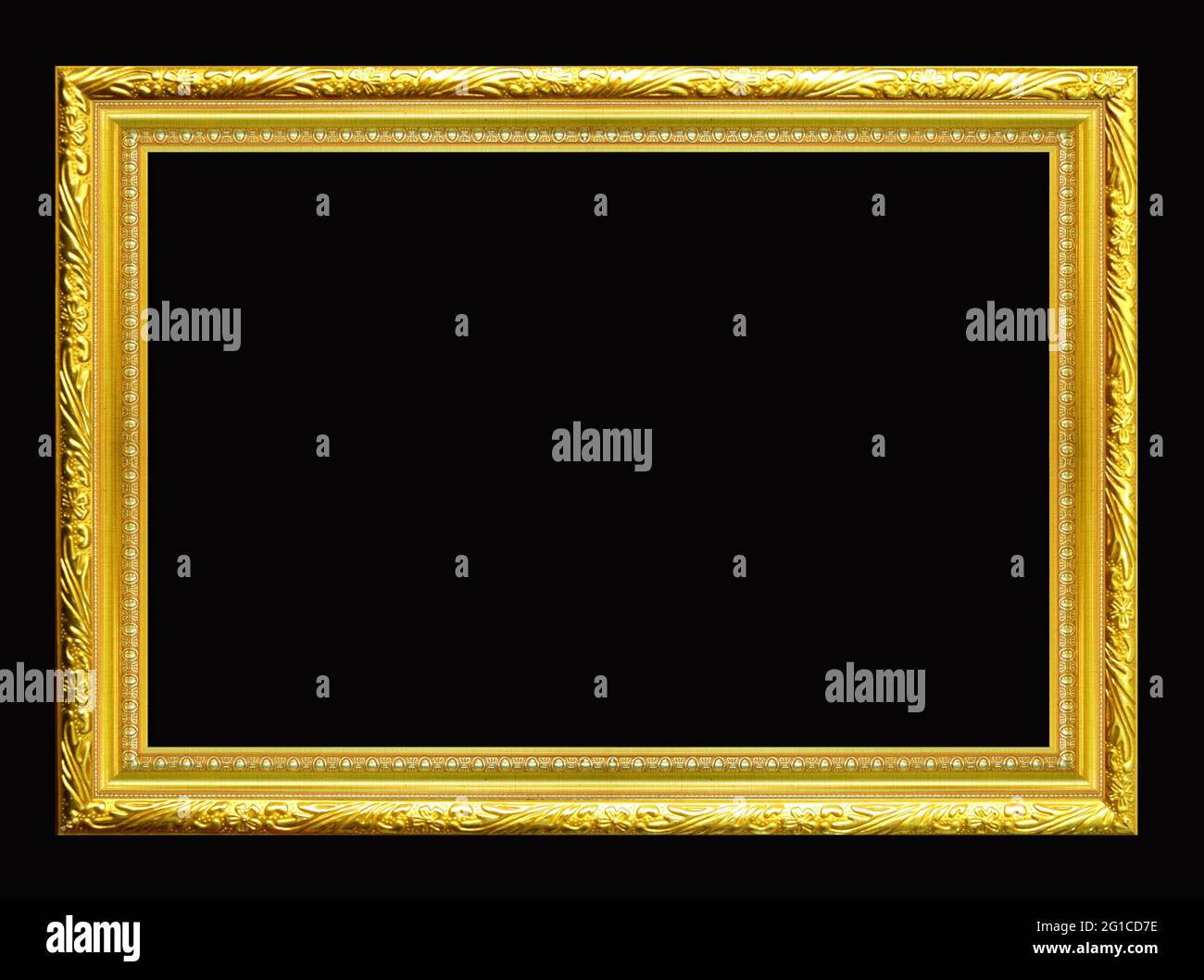 Gold wood sculpture picture frame isolated Stock Photo - Alamy