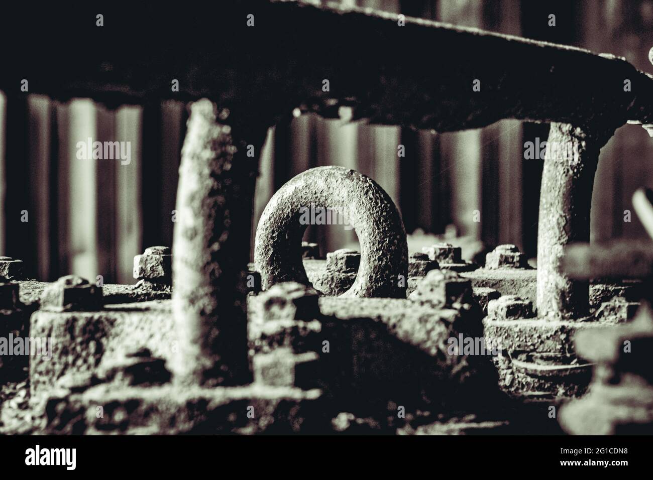 Metal and iron - ring of rust and steel - industrial machines and ...