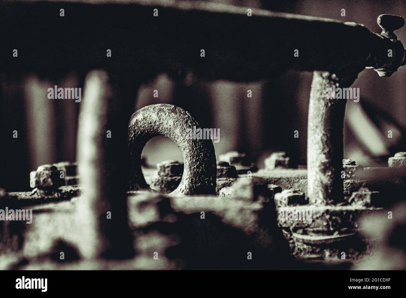 Metal and iron - ring of rust and steel - industrial machines and ...