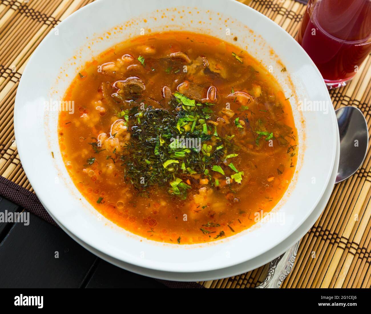 Traditional Georgian soup Kharcho Stock Photo - Alamy