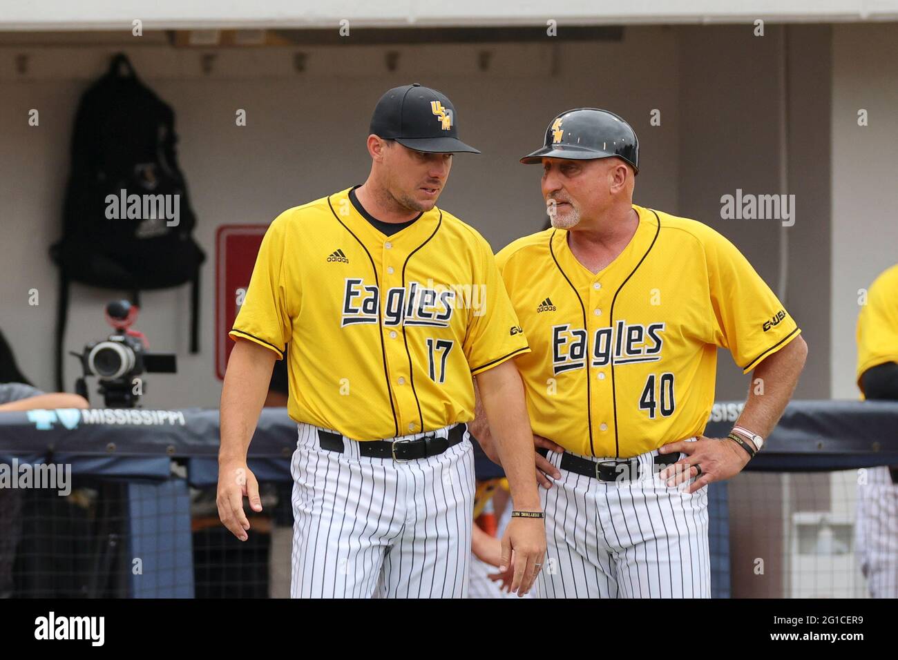 Oxford, MS, USA. 06th June, 2021. Southern Miss assistant coach Travis ...