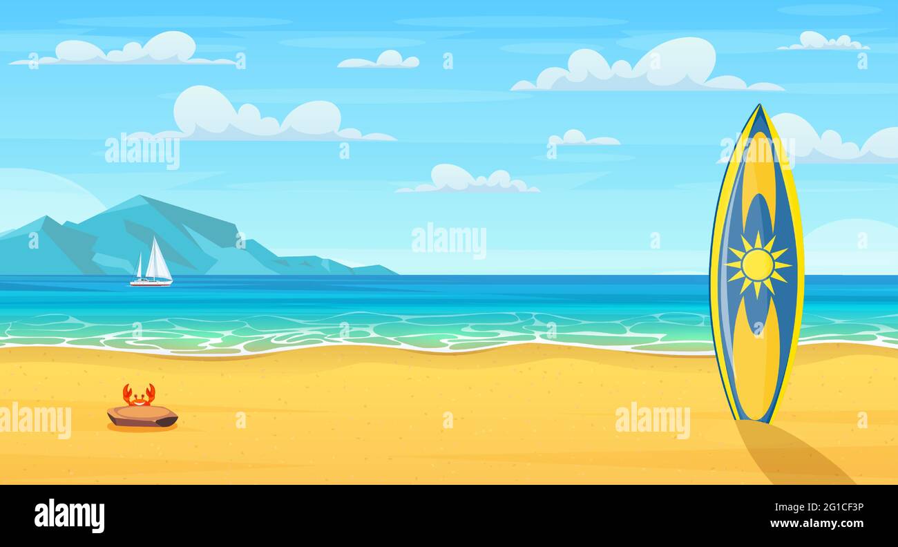 Cartoon summer beach Stock Vector Image & Art - Alamy