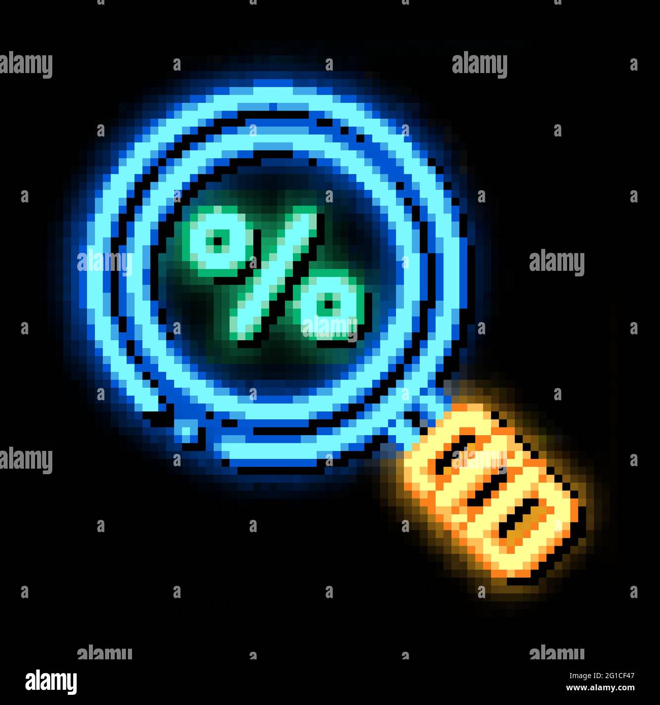 Percent Research neon glow icon illustration Stock Vector Image & Art ...