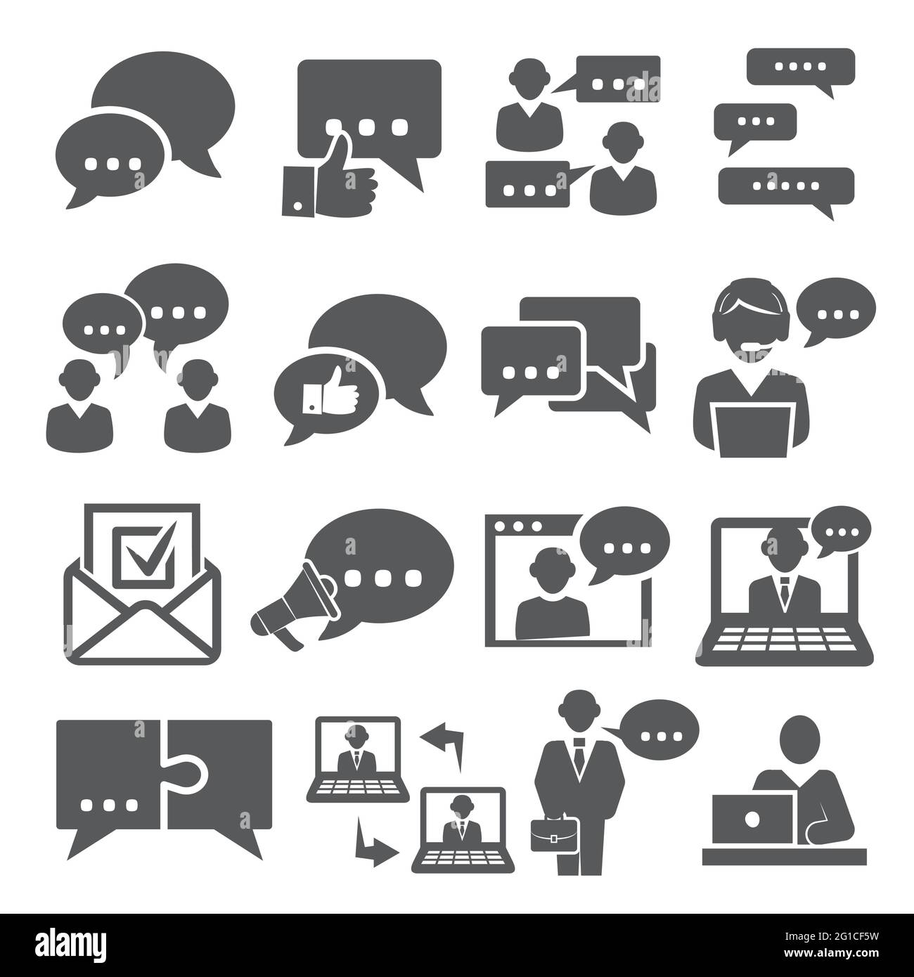 Communication icons set on white background Stock Vector Image & Art ...