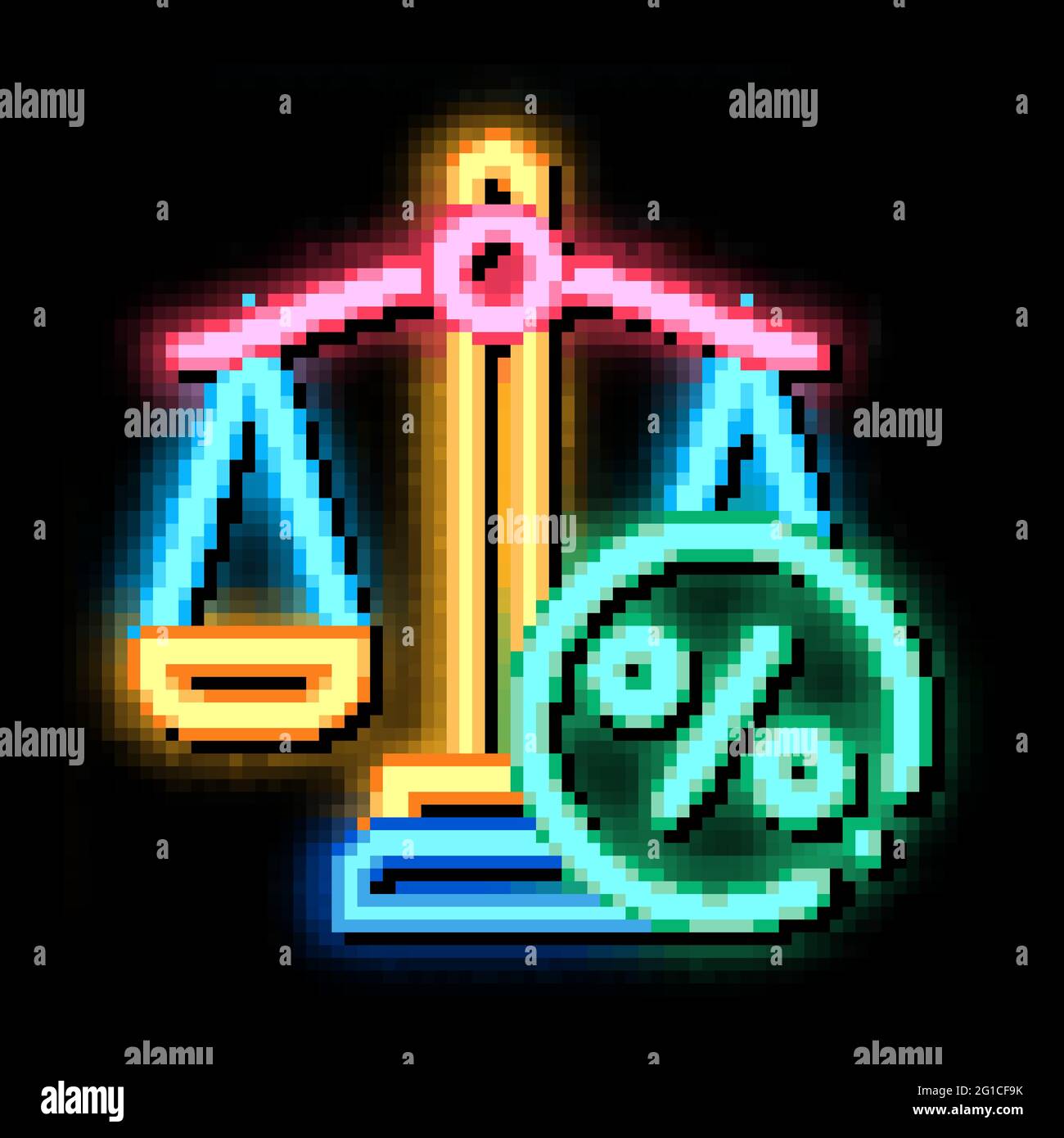 Scales Percentage neon glow icon illustration Stock Vector Image & Art ...