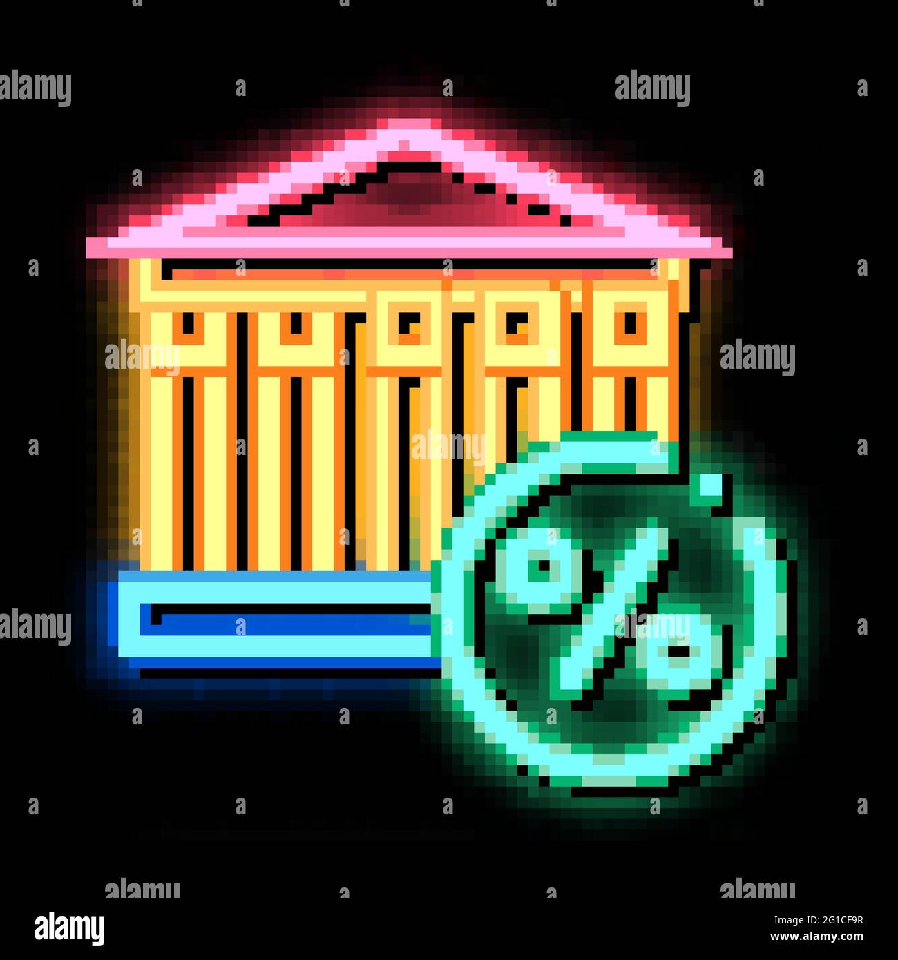 Building Percent neon glow icon illustration Stock Vector Image & Art ...