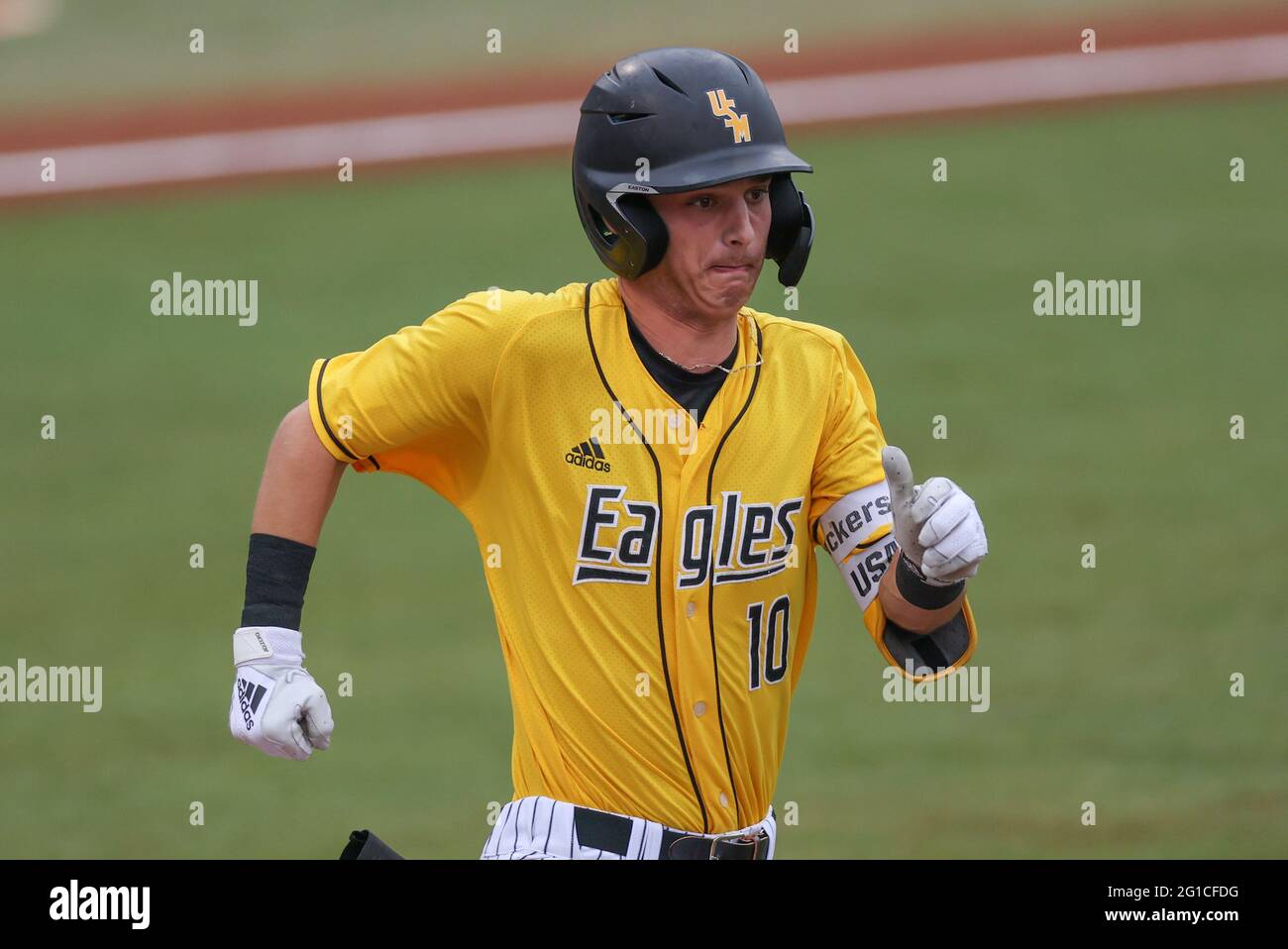 Oxford, MS, USA. 06th June, 2021. Southern Miss infielder Dustin ...