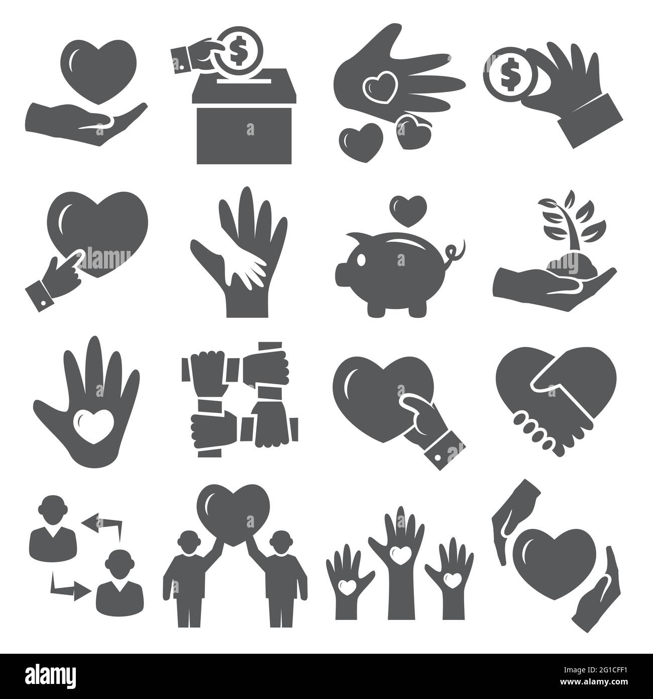Donate icons set on white background Stock Vector Image & Art - Alamy