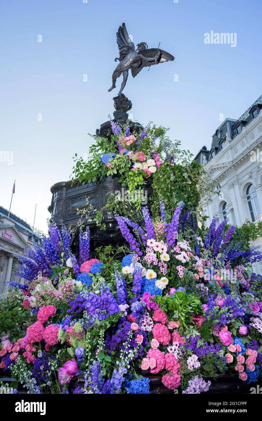 EDITORIAL USE ONLY Installation dubbed 'Flower Flashes' by UK artist ...
